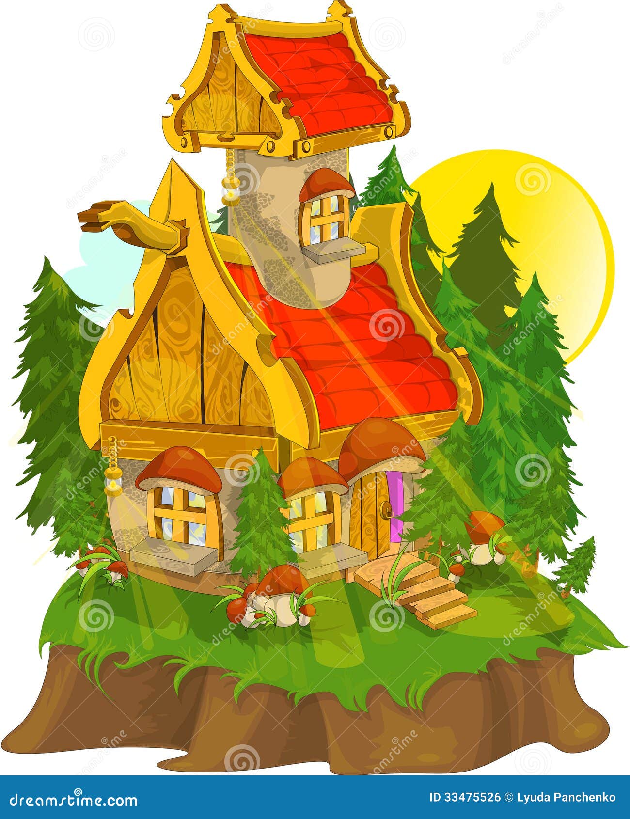 Beautiful fantastic lodge stock vector. Illustration of flora - 33475526