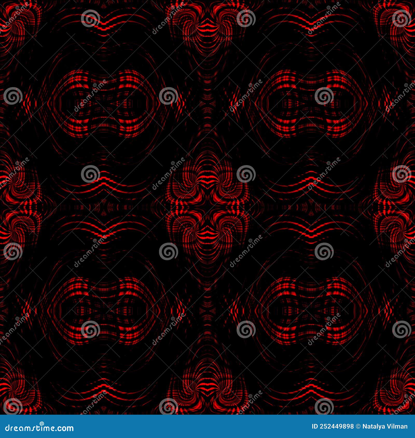 Beautiful Fantasy Bright Red Pattern on a Black Background Stock ...