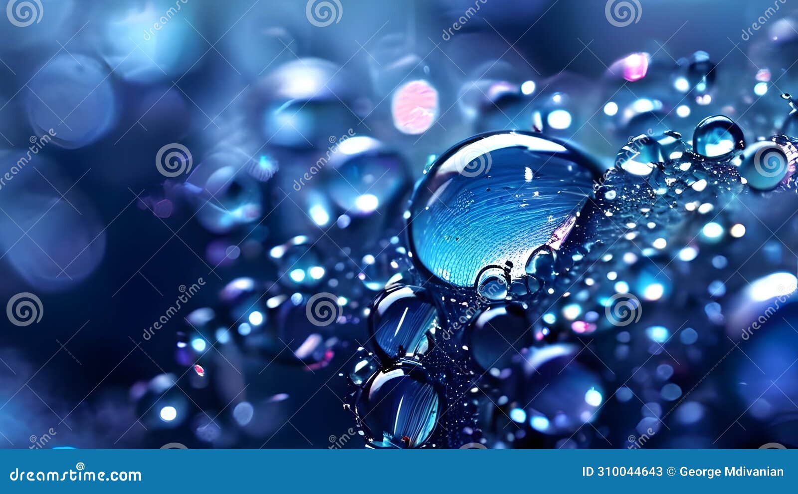 Beautiful Fantasy Macro Water Drops on Plants Stock Illustration ...