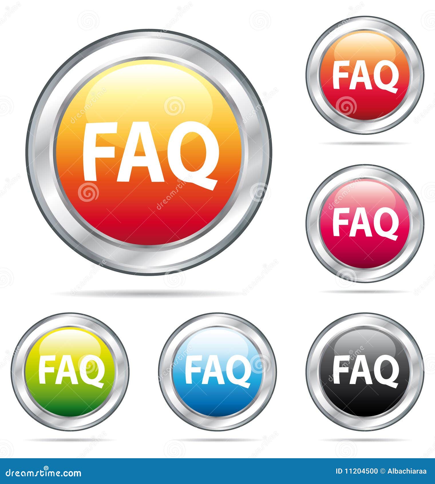 Beautiful FAQ Buttons Collection. Stock Vector - Illustration of pack ...