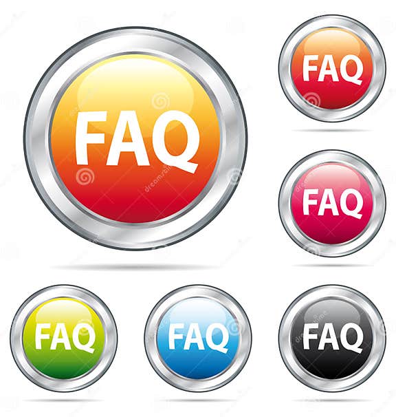 Beautiful FAQ Buttons Collection. Stock Vector - Illustration of pack ...