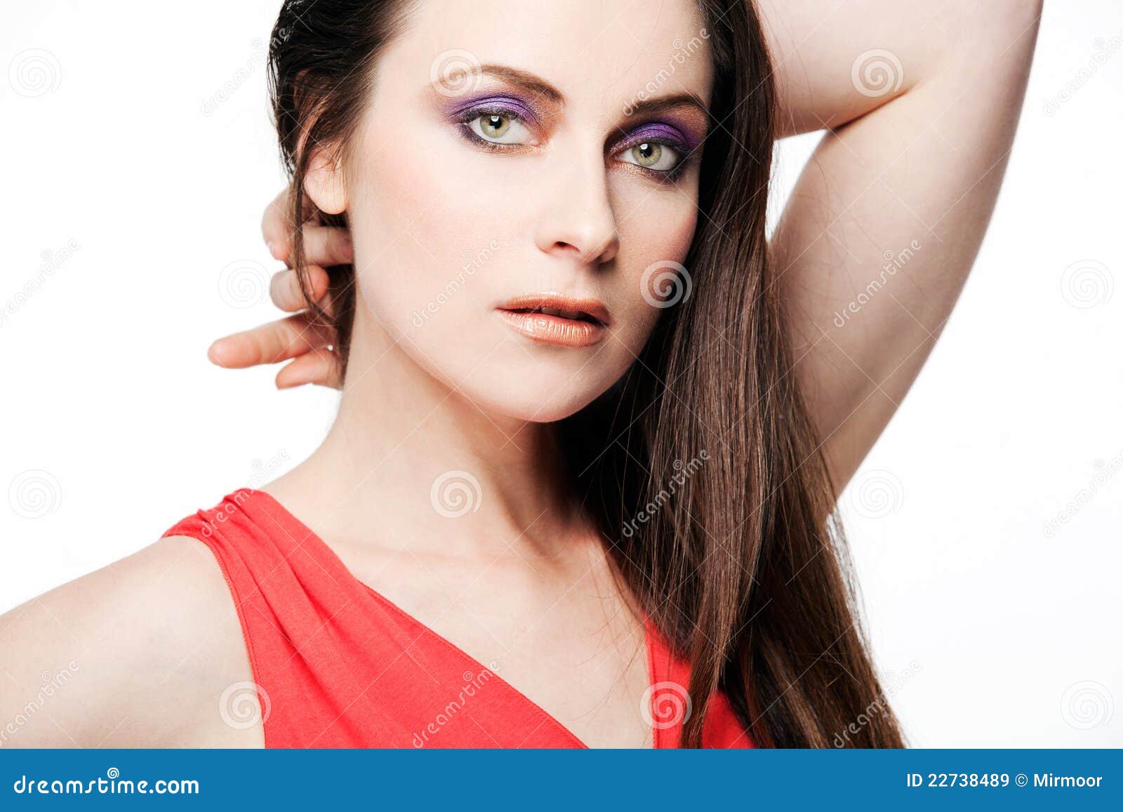 Beautiful Fashion Model with Full Make Up. Stock Image - Image of girl ...