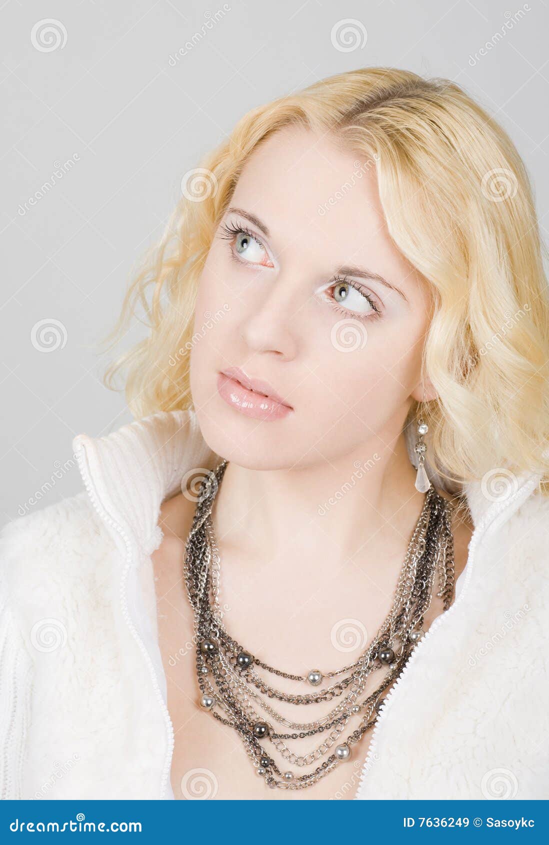 Beautiful Fashion Model Looking Up Stock Image - Image of fashion, cute ...