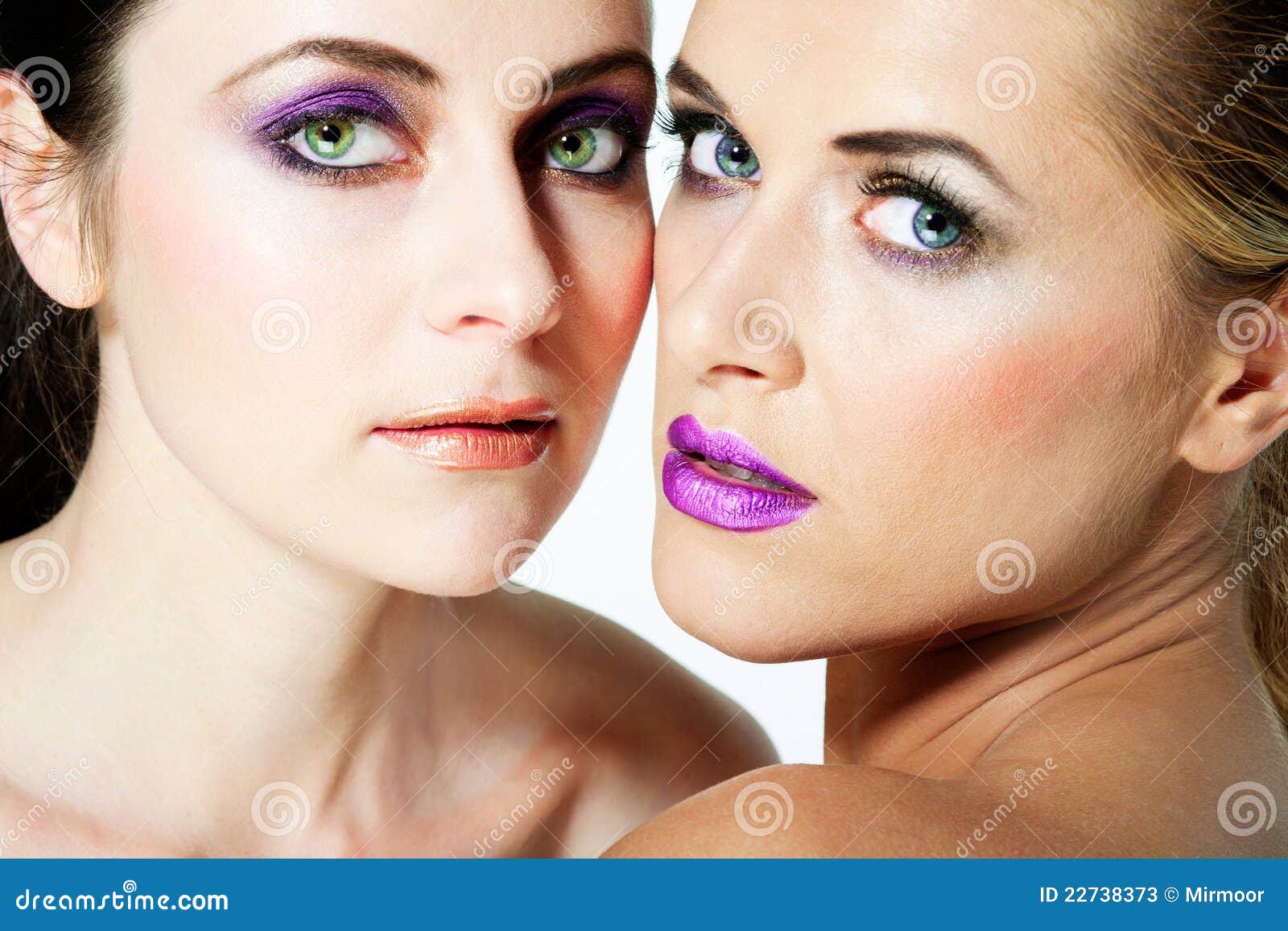 Beautiful Fashion Models with Full Make Up. Stock Image - Image of ...
