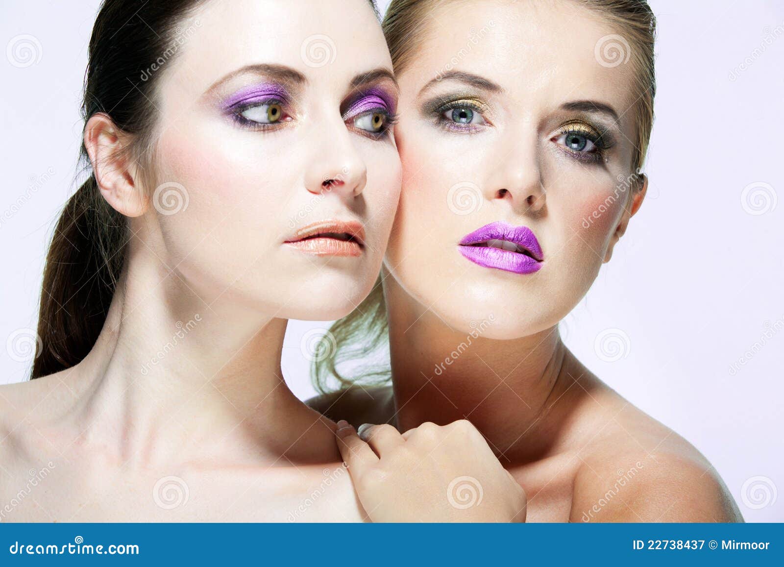Beautiful Fashion Models with Full Make Up. Stock Image - Image of ...