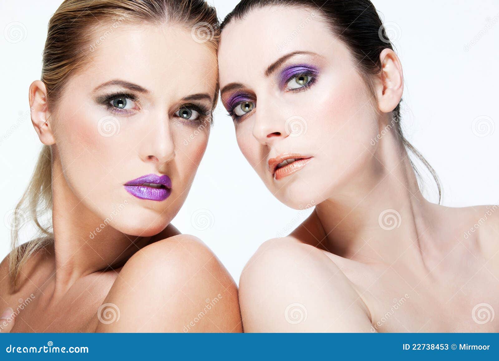 Beautiful Fashion Models with Full Make Up. Stock Image - Image of ...