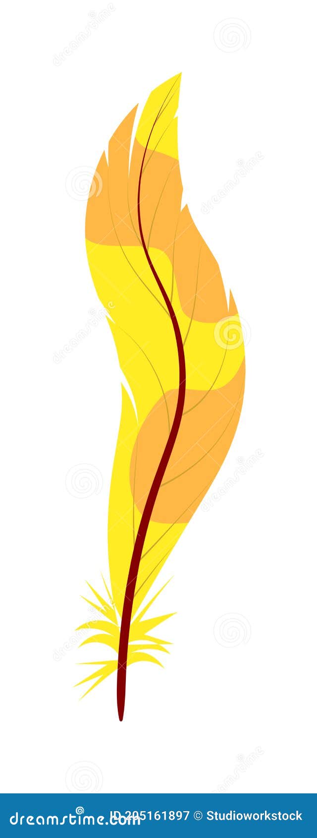 Beautiful Feather for Writing Isolated on White Stock Vector ...