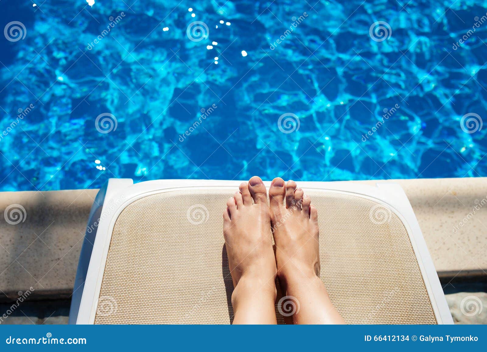 Beautiful Feet and Toes by the Swimming Pool Stock Photo - Image of ...