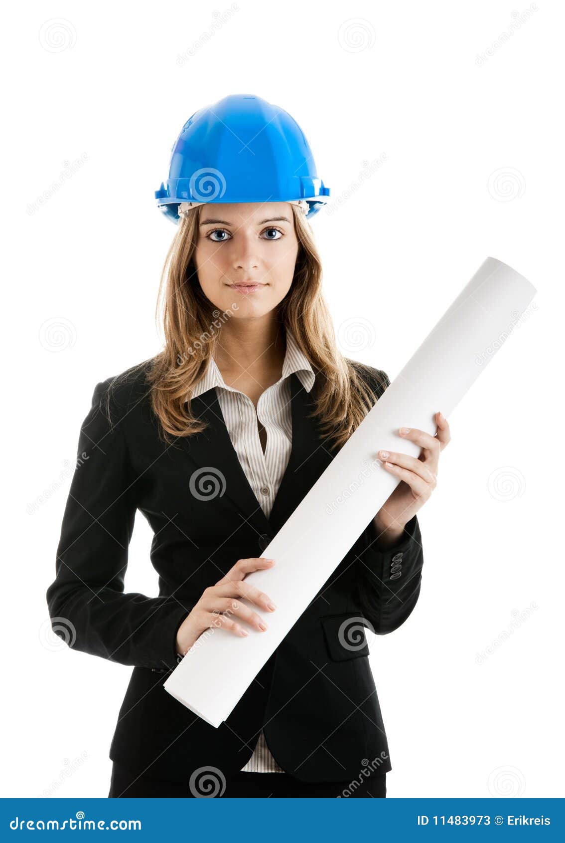 Beautiful female architect stock image. Image of girl - 11483973