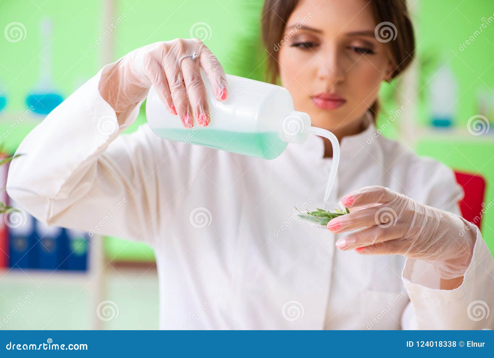 The Beautiful Female Biotechnology Scientist Chemist Working in Lab ...