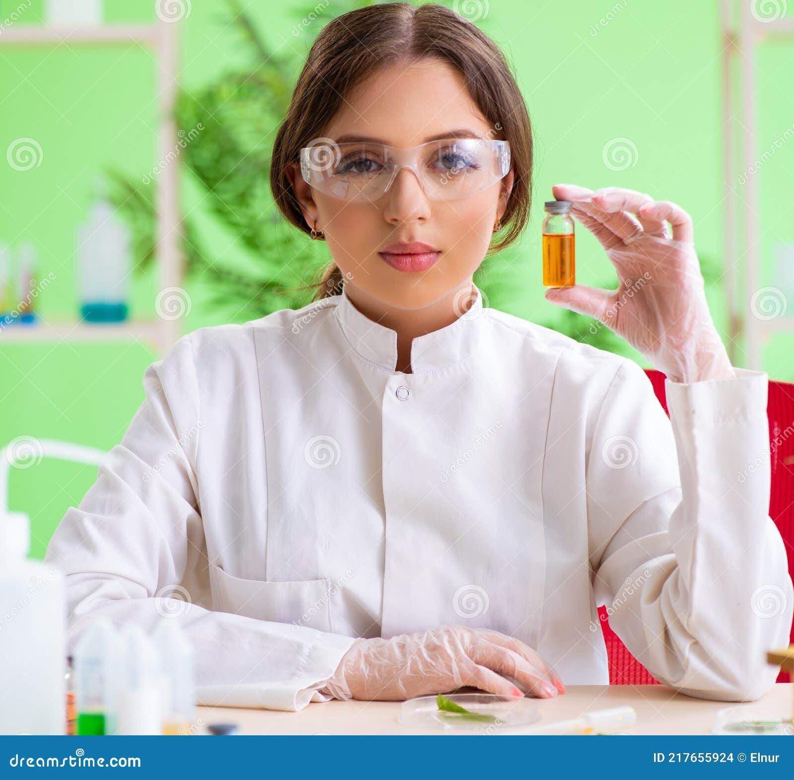 Beautiful Female Biotechnology Scientist Chemist Working in Lab Stock ...