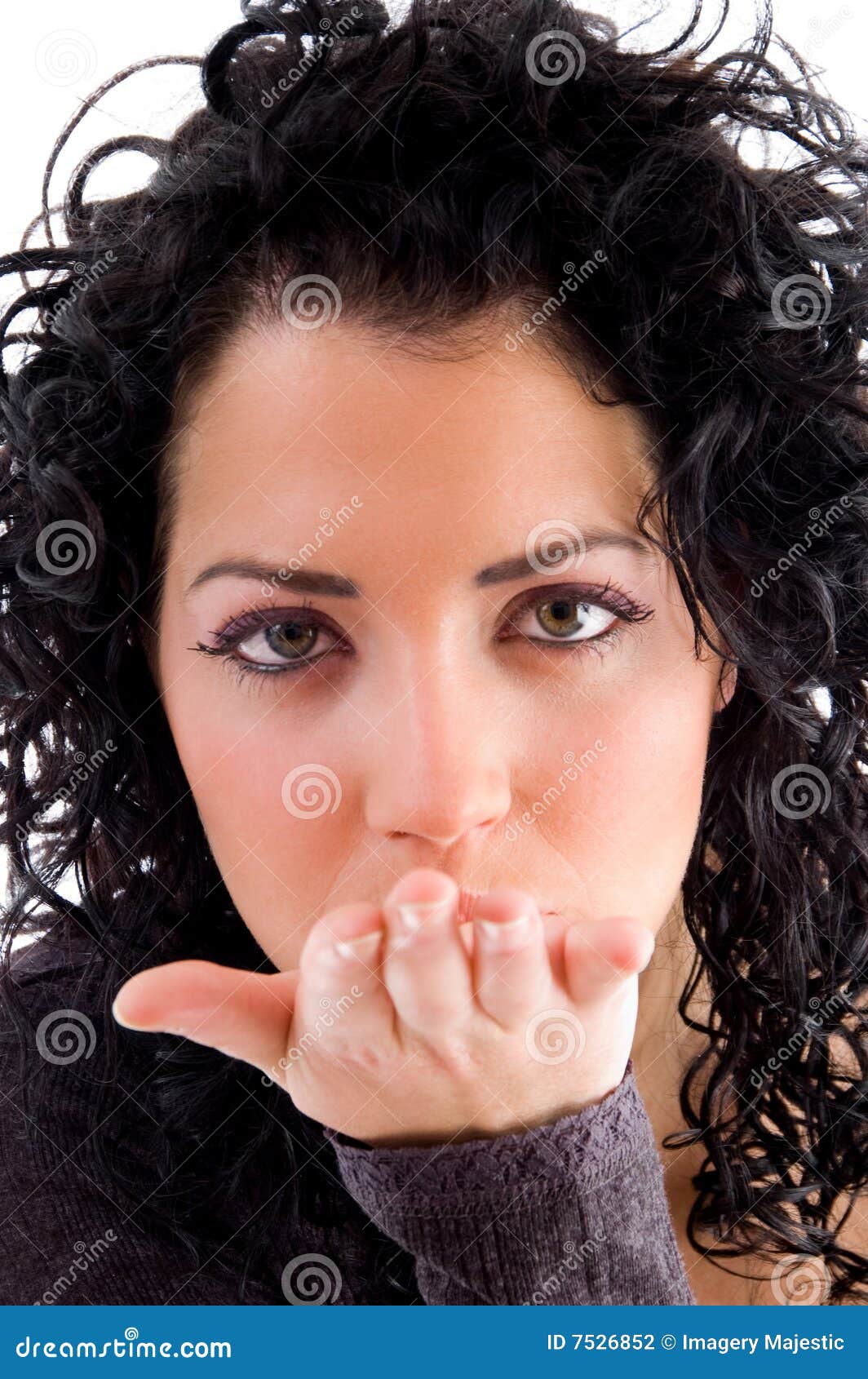 Beautiful Female Blowing a Kiss Stock Photo - Image of smiling ...