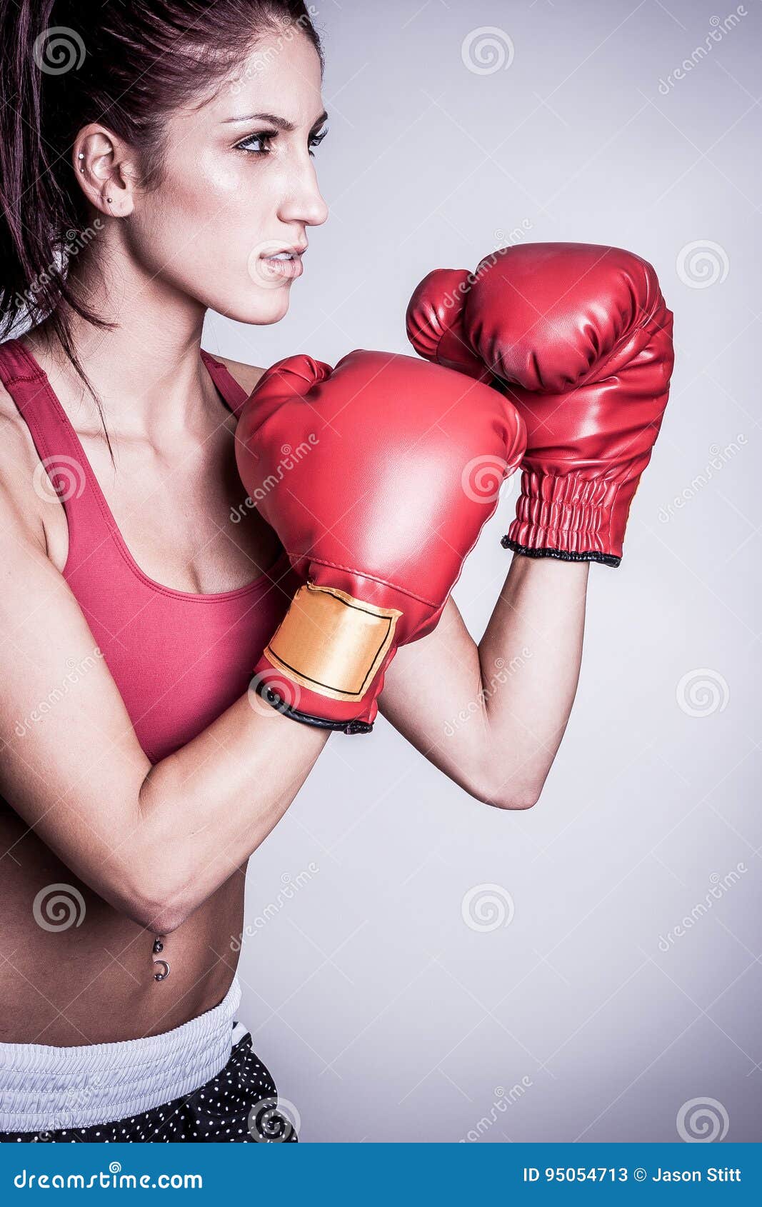 Beautiful Female Boxer stock image. Image of gloves, athletic - 95054713