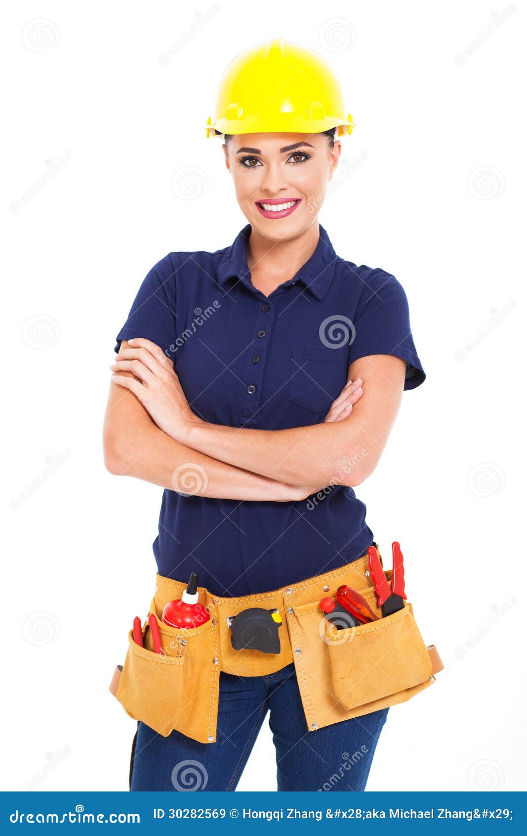 Female Construction Contractor Stock Image - Image of caucasian ...