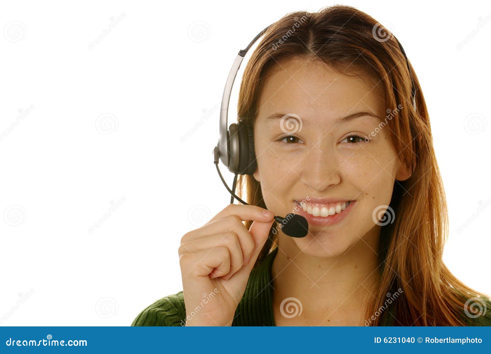Beautiful Female Customer Service Stock Photo - Image of headset ...