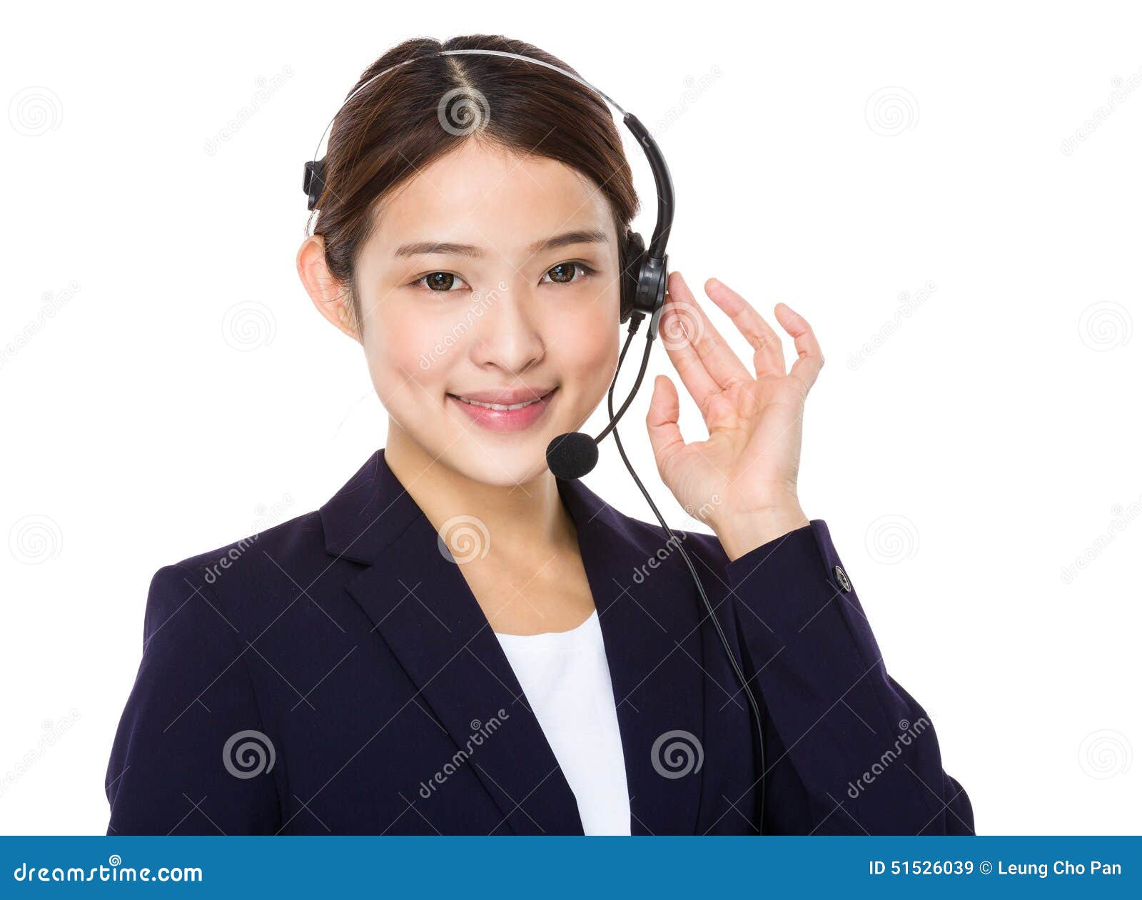 Beautiful Female Customer Service Operator Stock Image - Image of ...