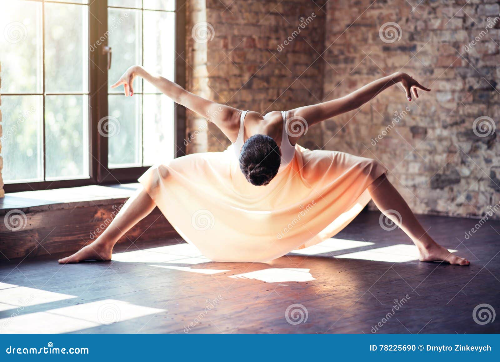 Beautiful Female Dancer Practicing Her Movements Stock Photo - Image of ...
