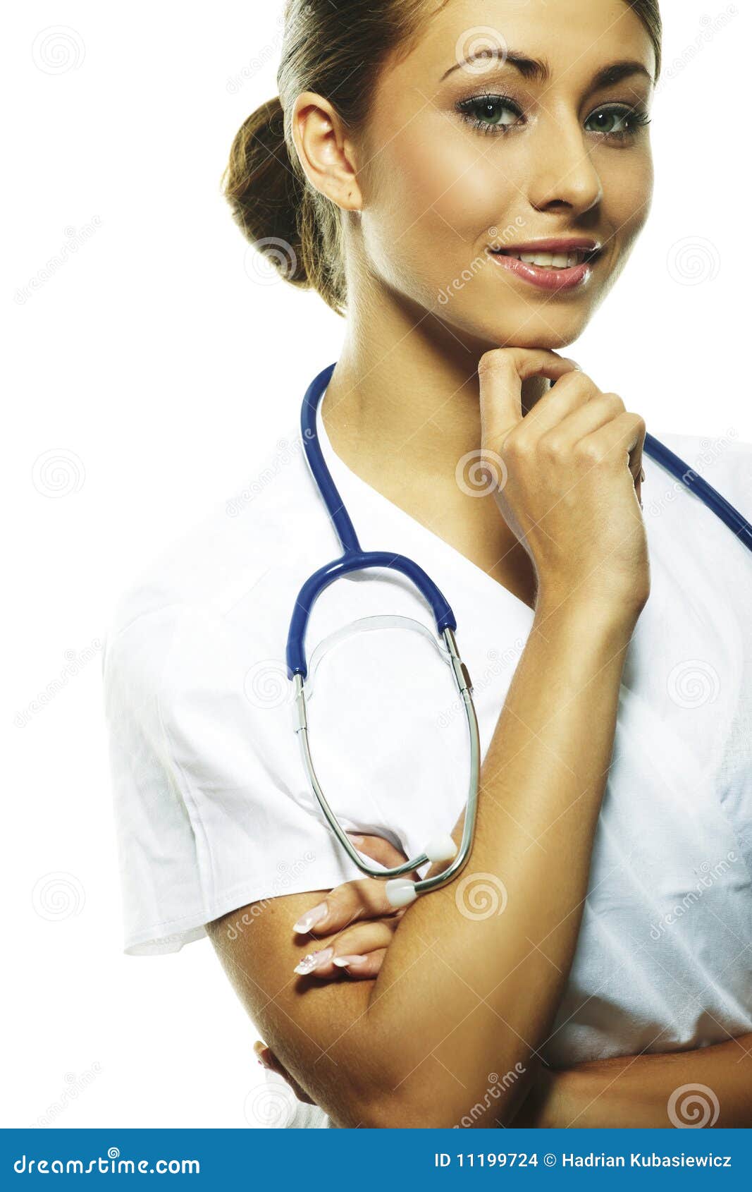 Beautiful Female Doctor Isolates on White Stock Photo - Image of ...