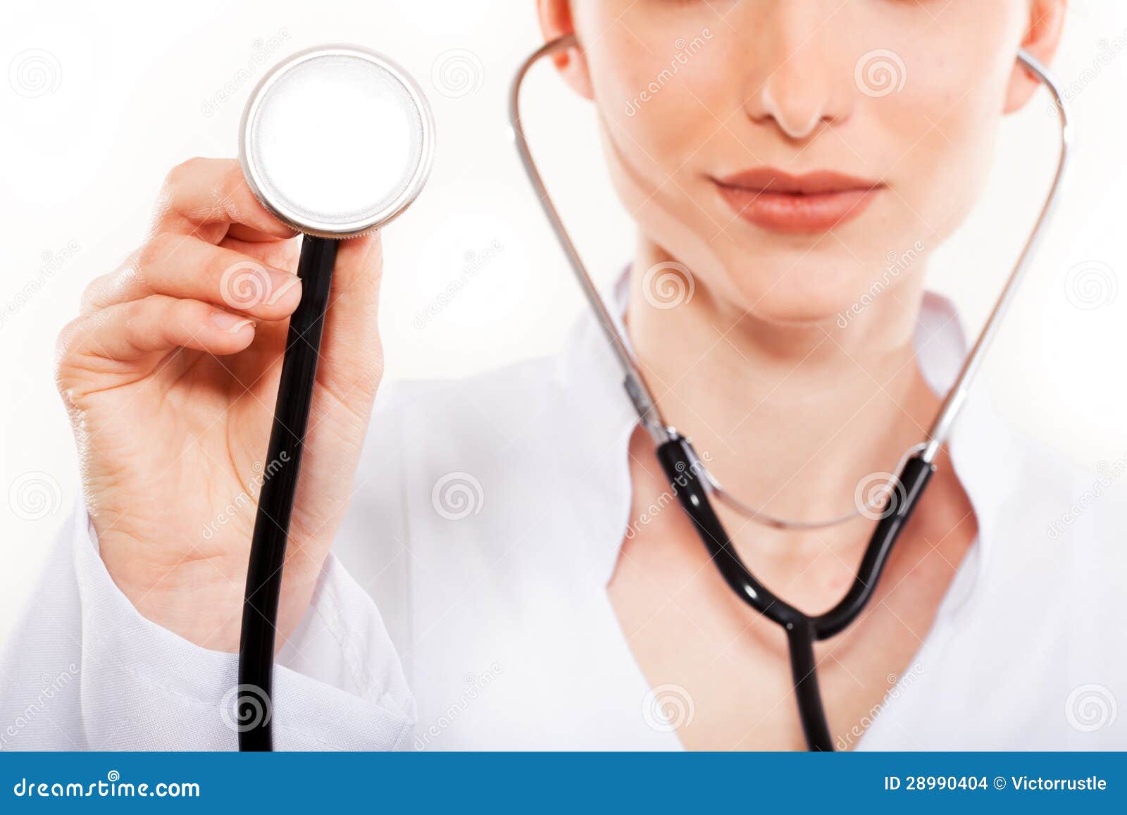 Beautiful Female Doctor with Stethoscope. Stock Photo - Image of doctor ...