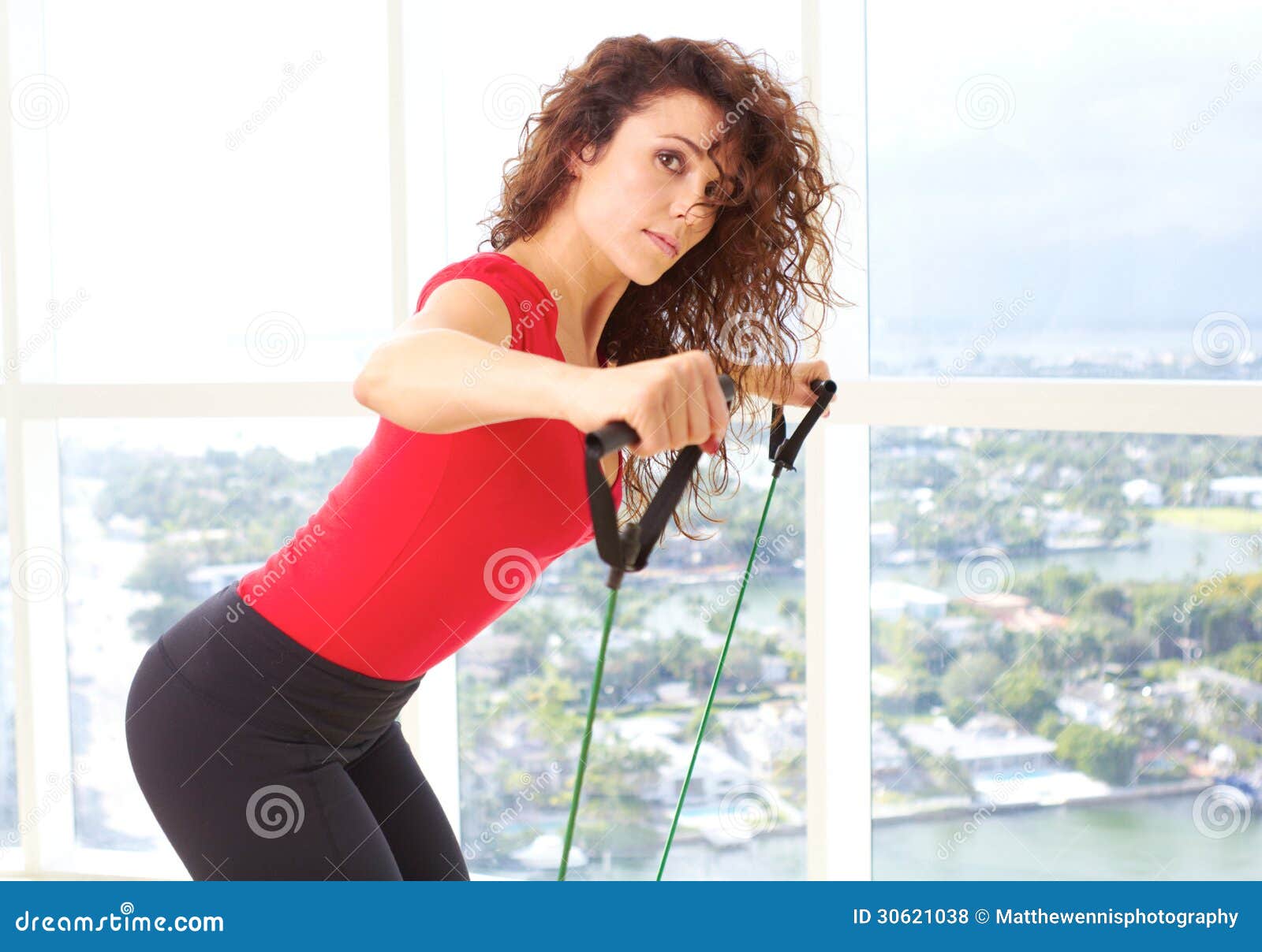 Beautiful Female Doing Resistance Training Stock Photo - Image of ...