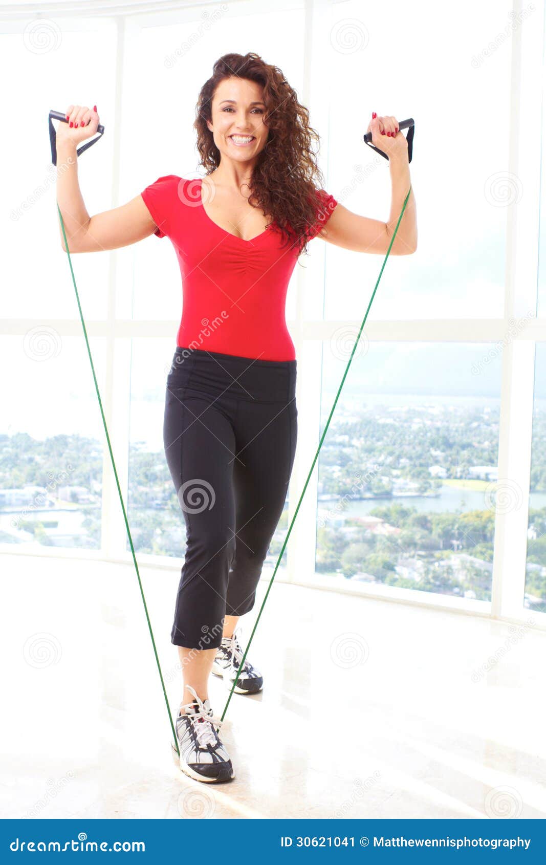 Beautiful Female Doing Resistance Training Stock Image - Image of 2530 ...