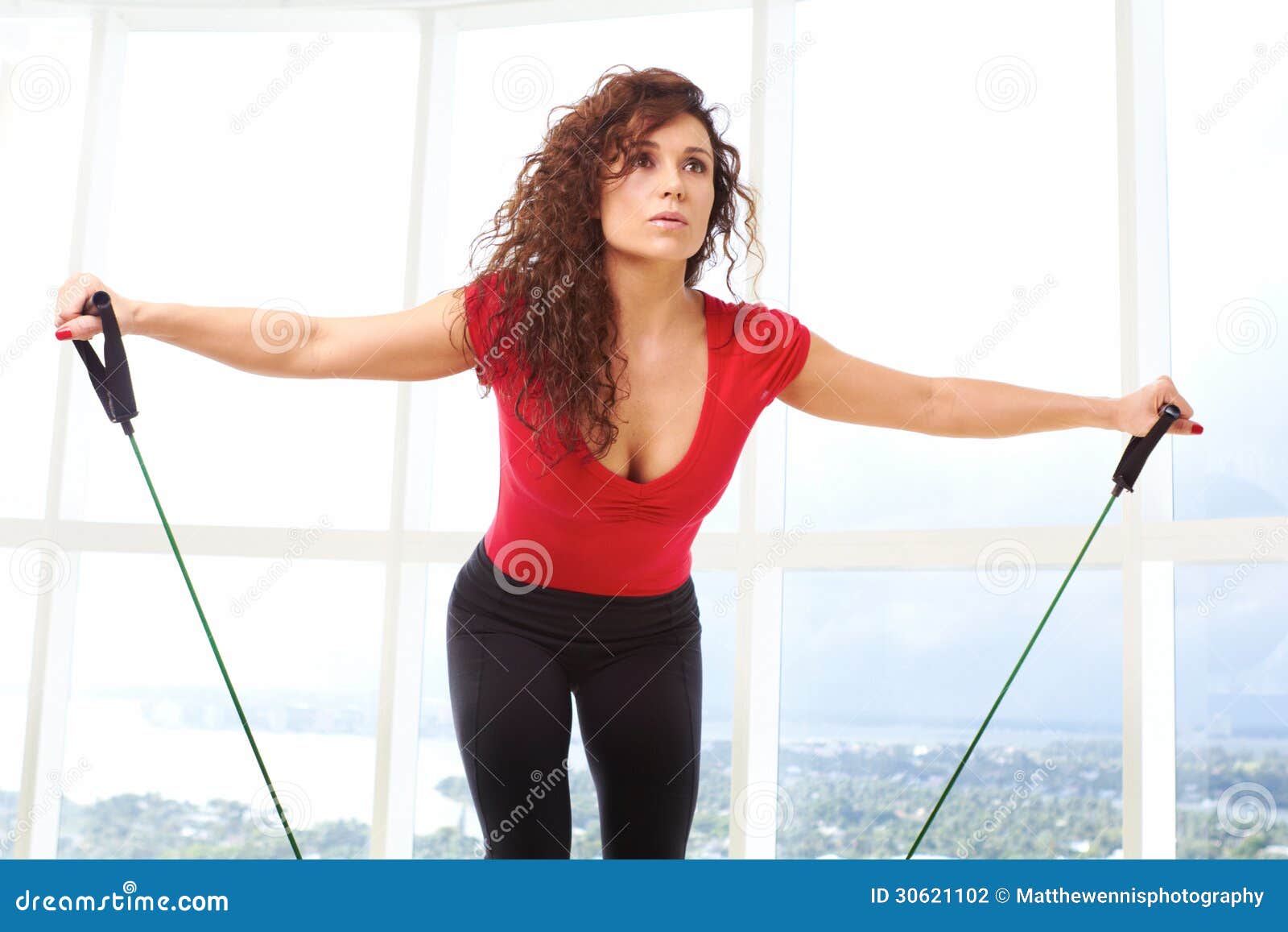 Beautiful Female Doing Resistance Training Stock Photo - Image of ...