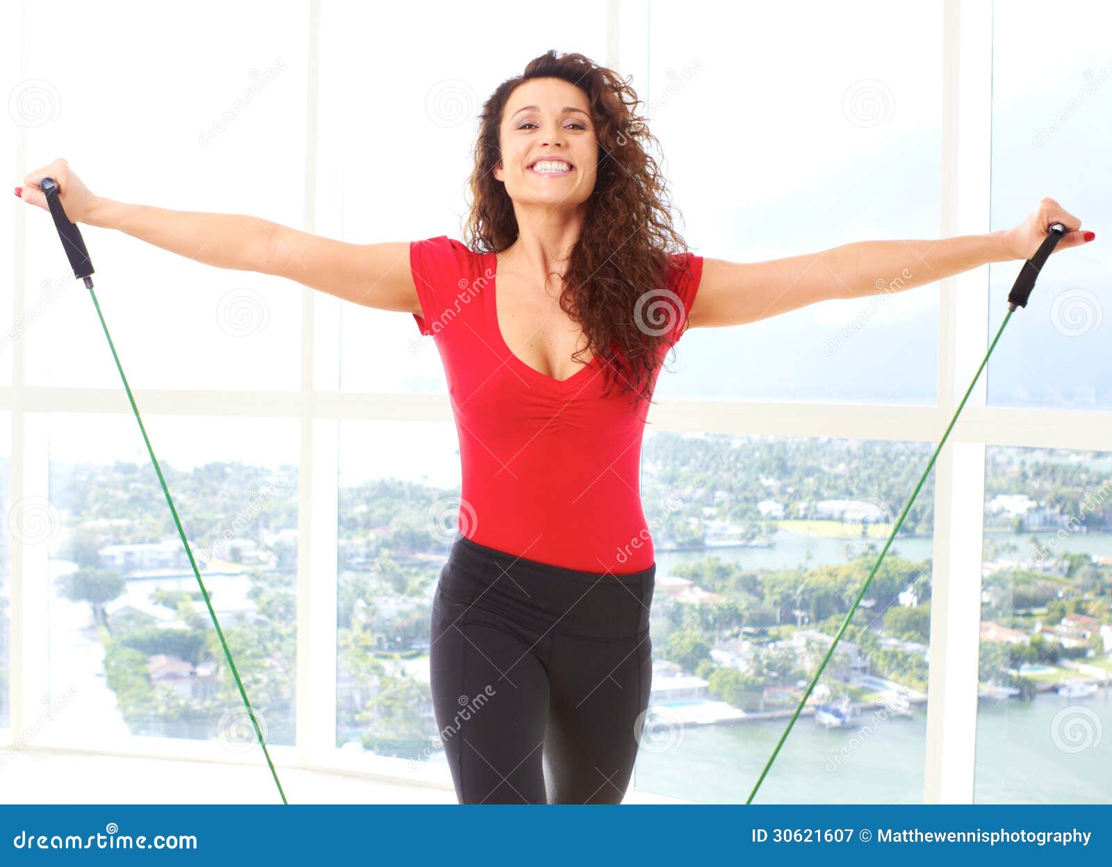 Beautiful Female Doing Resistance Training Stock Image - Image of body ...