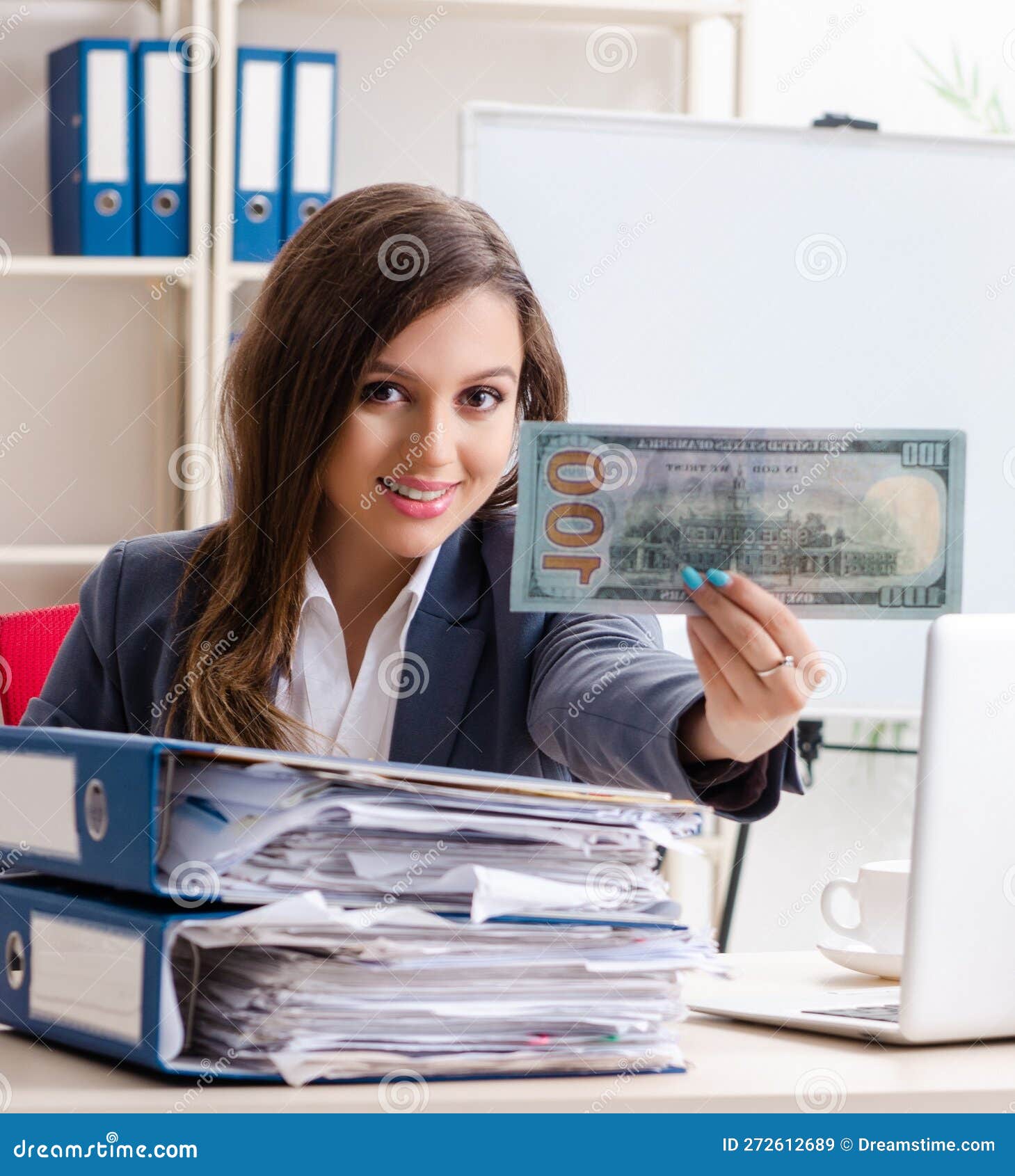 Beautiful Female Employee Unhappy with Excessive Work Stock Image ...
