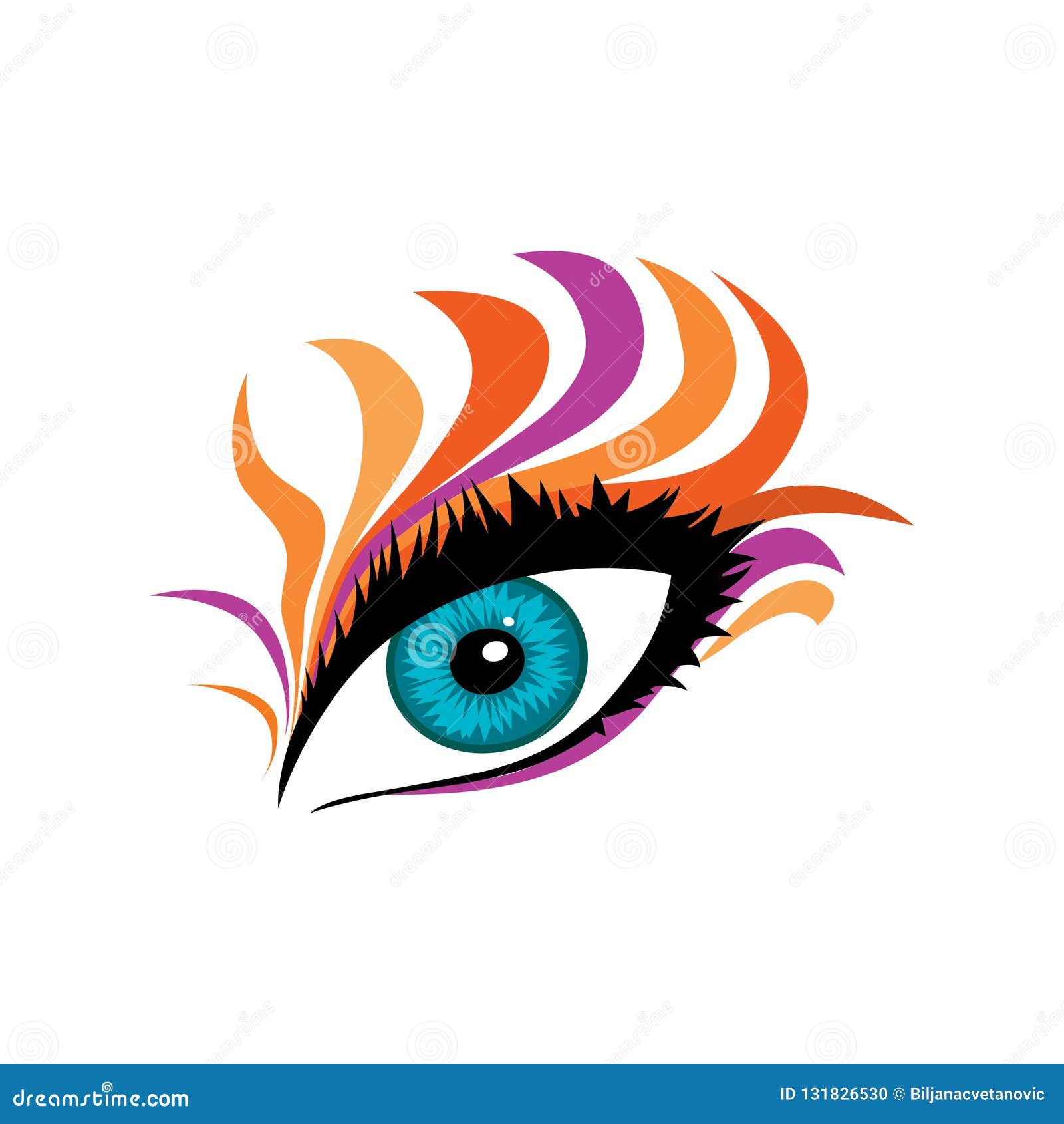 Beautiful female eye stock vector. Illustration of card - 131826530