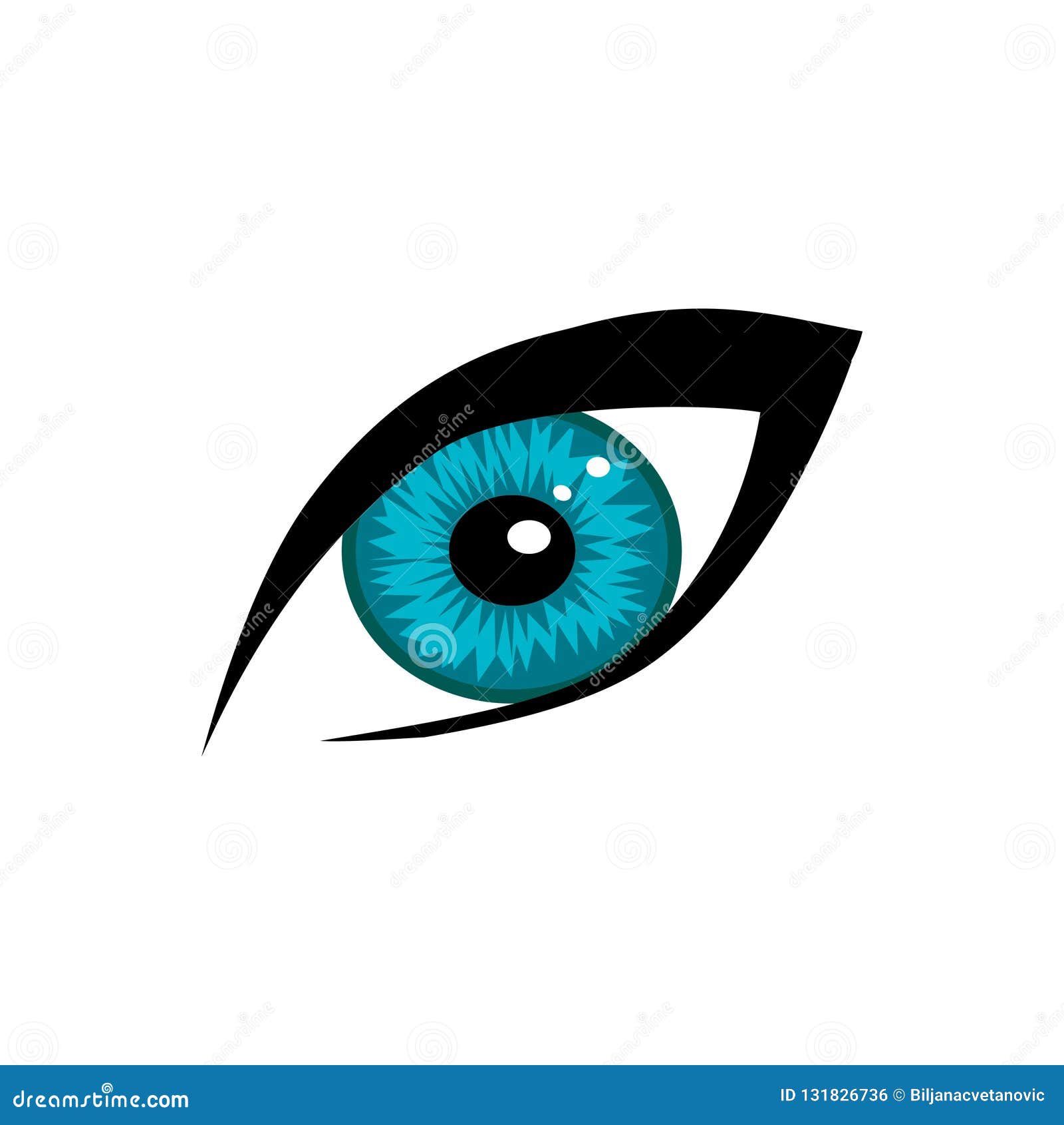 Beautiful female eye stock vector. Illustration of beauty - 131826736