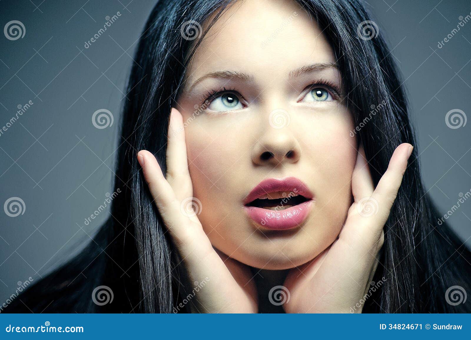 Beautiful Female Face with Makeup Stock Image - Image of girl, colour ...