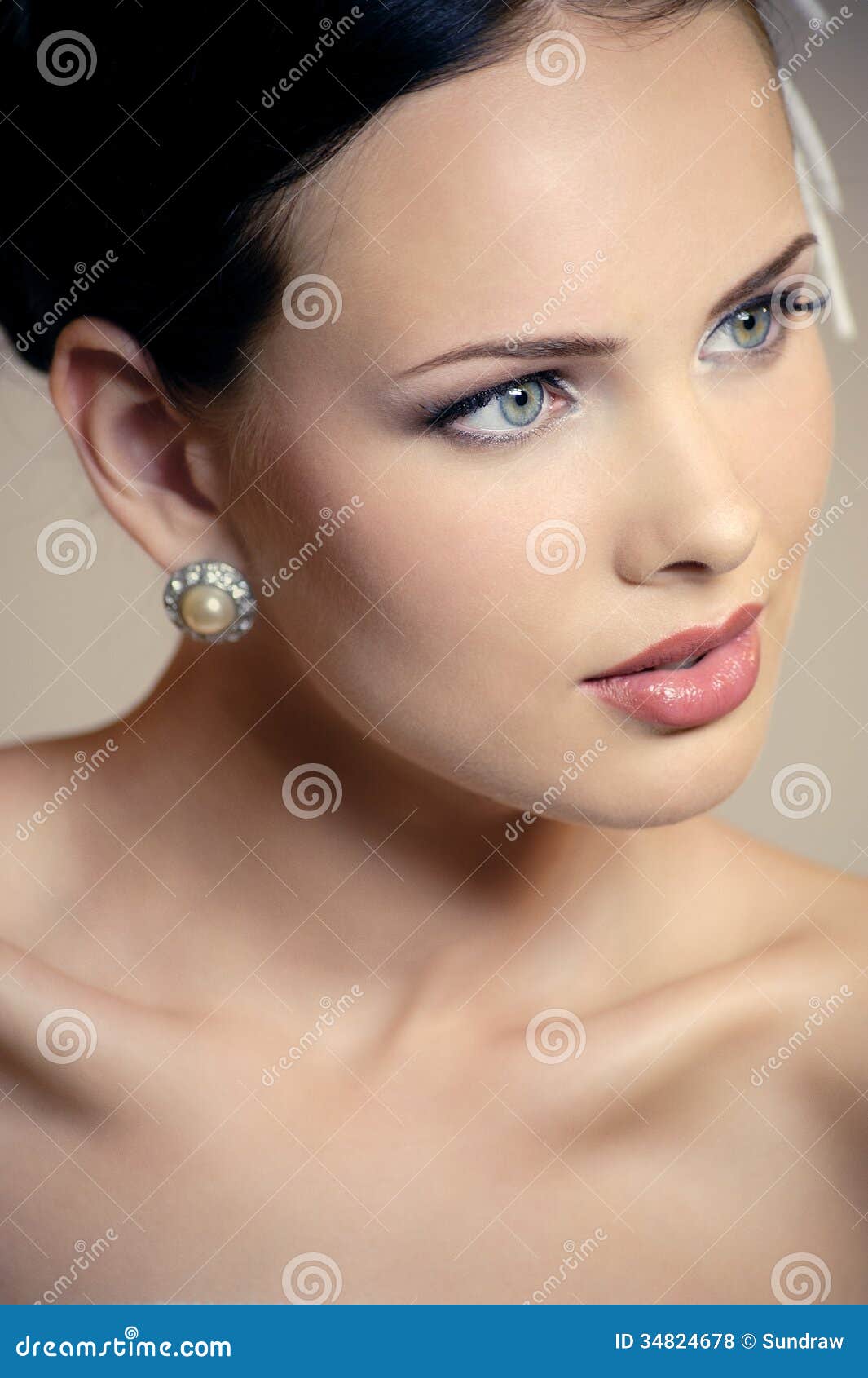 Beautiful Female Face with Makeup Stock Photo - Image of eyes, face ...