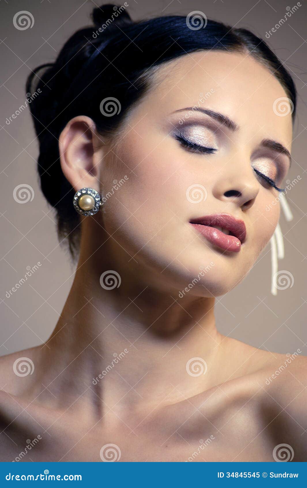 Beautiful Female Face with Makeup Stock Image - Image of person ...