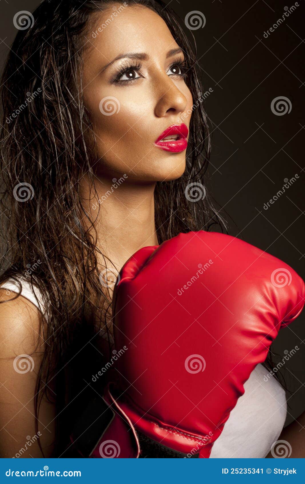 Beautiful female fighter stock image. Image of face, psyching - 25235341