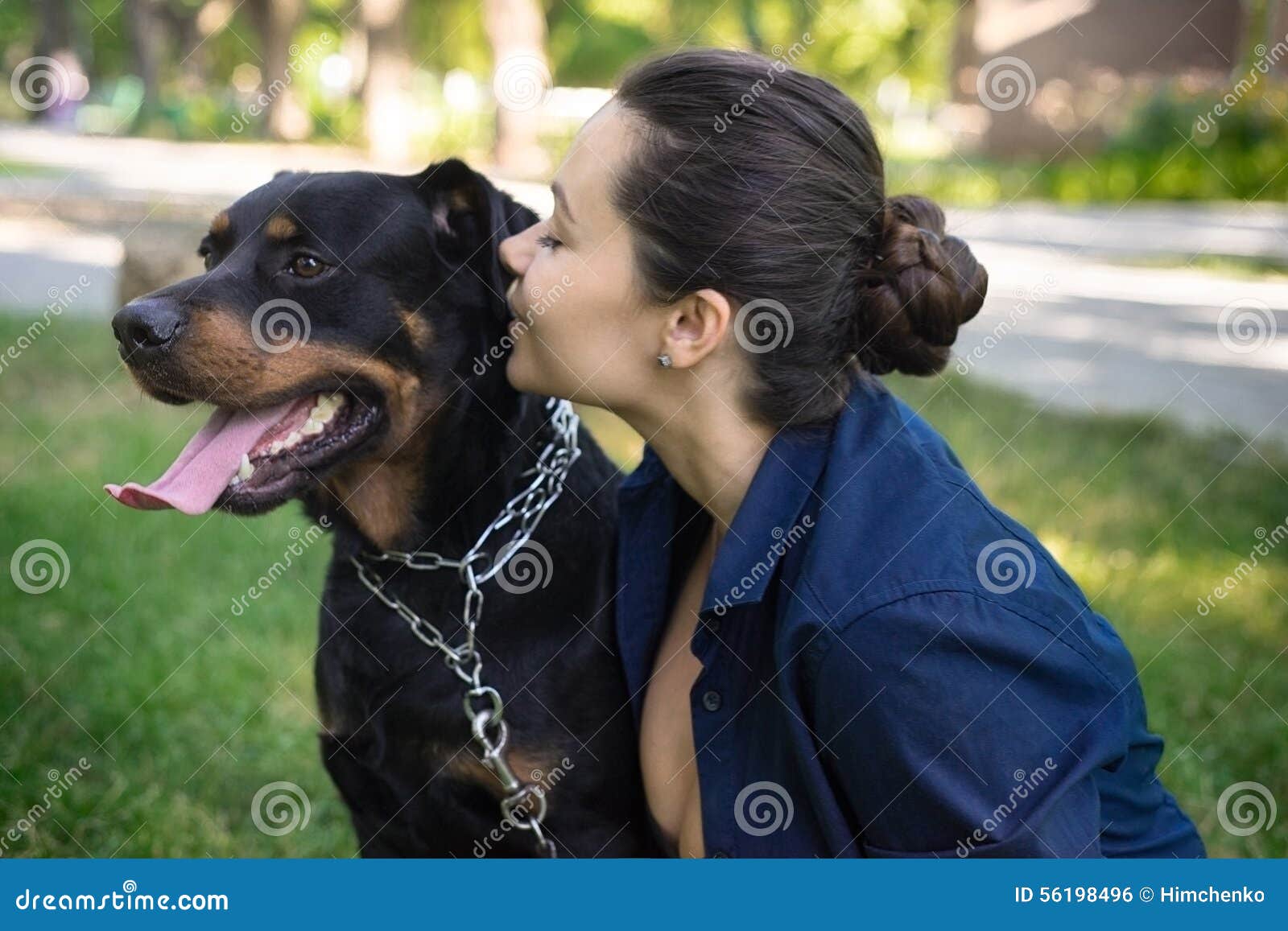 Beautiful Female Friends with Rottweilers Stock Photo - Image of care ...