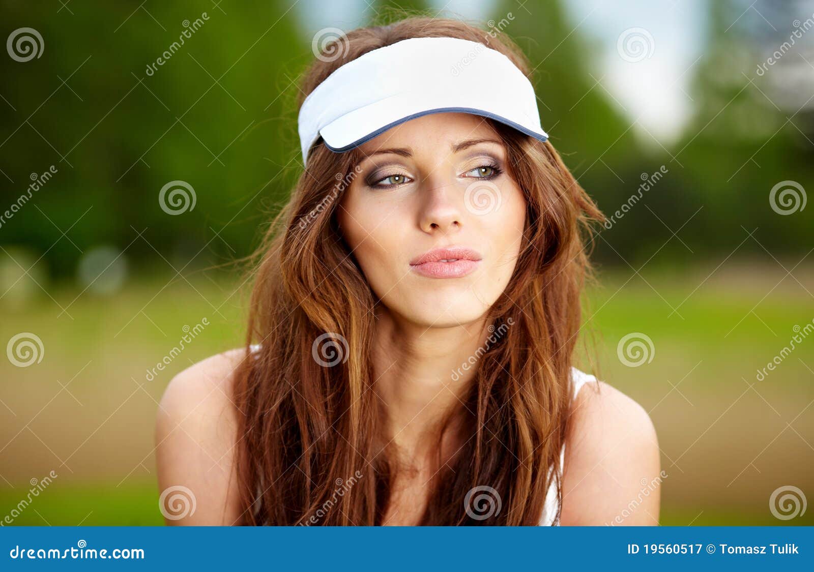 Beautiful Female Golf Player Stock Image - Image of play, attractive ...