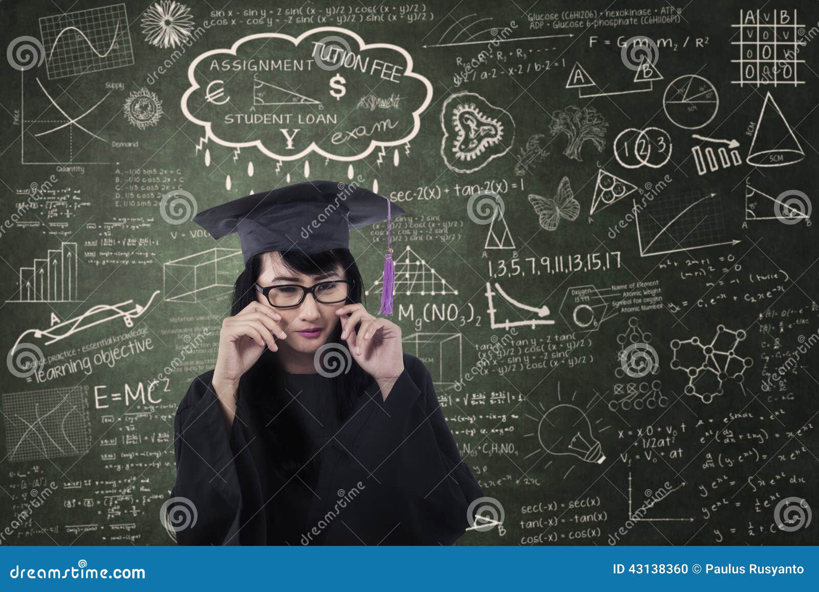 Beautiful Female Graduate Crying in Class Stock Photo - Image of ...