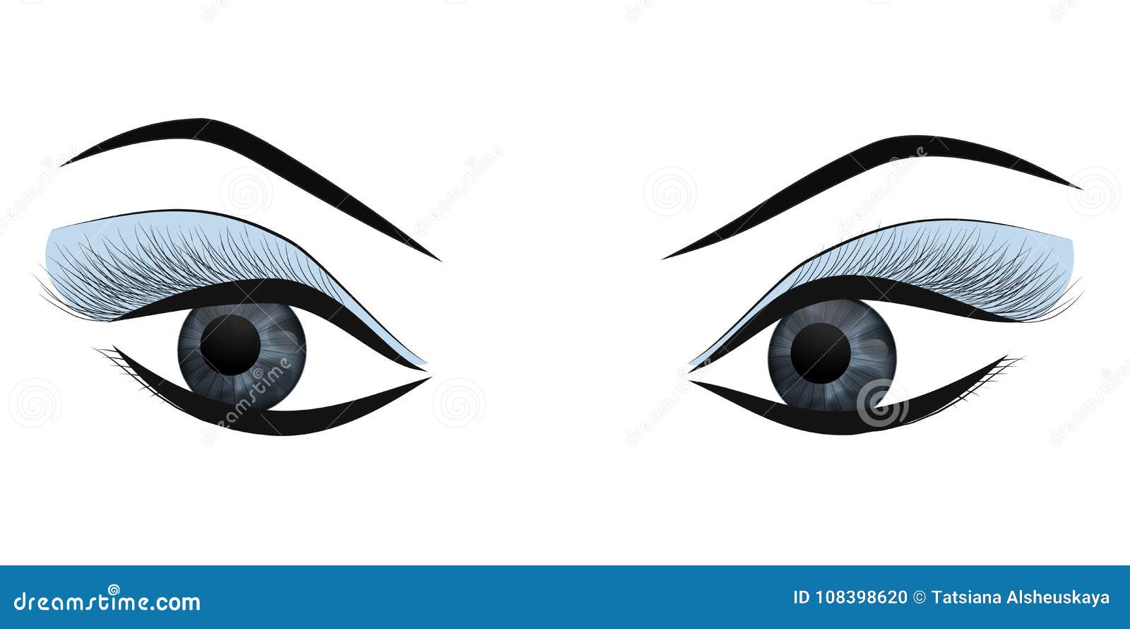 Beautiful Female Gray Eyes. Vector Illustration. Stock Vector ...