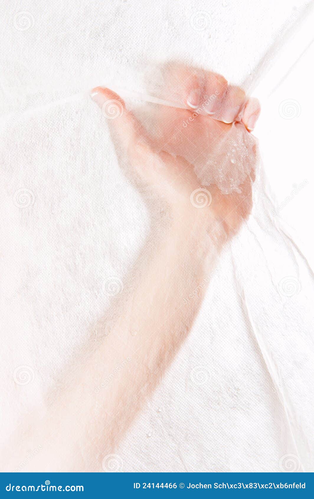 Beautiful Female Hand Grabbing White Fabric Stock Photo - Image of ...