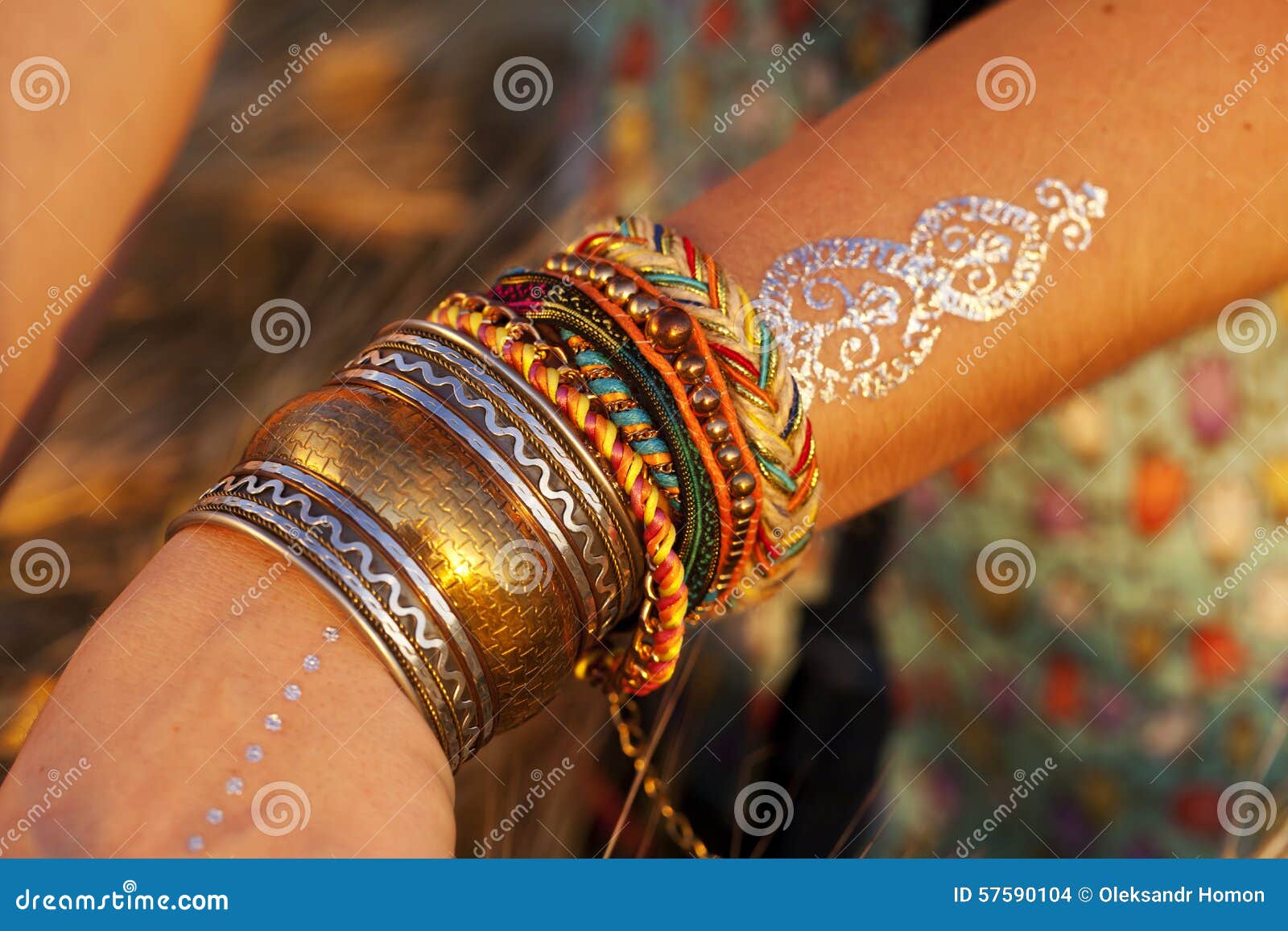 Beautiful Female Hands with Bracelets Stock Photo - Image of dancers ...