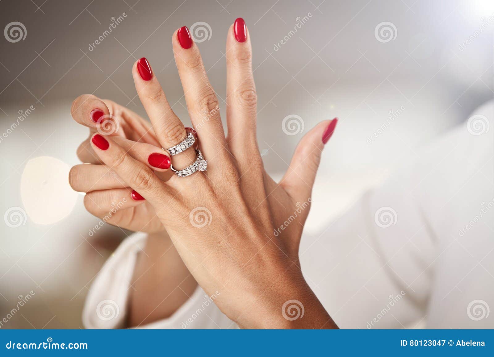 Beautiful Female Hands with Red Nails Stock Image - Image of cheerful ...