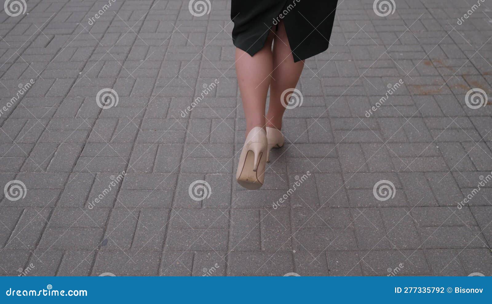 Beautiful Female Legs Step on the Sidewalk Stock Footage - Video of ...
