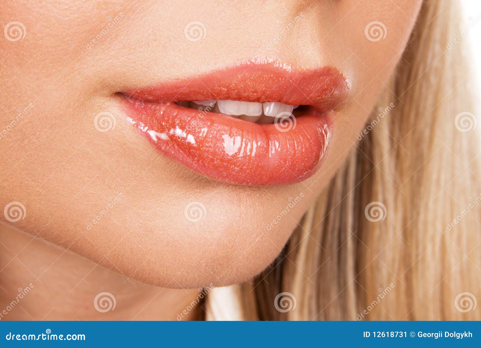 Beautiful female lips stock image. Image of glamor, beautiful - 12618731
