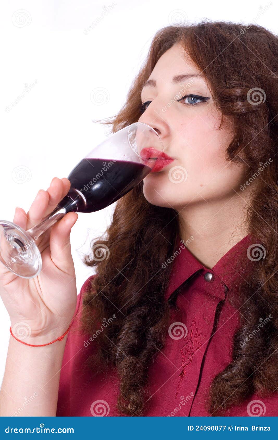 Beautiful Female Lips Drinking Wine from a Glass Stock Image - Image of ...