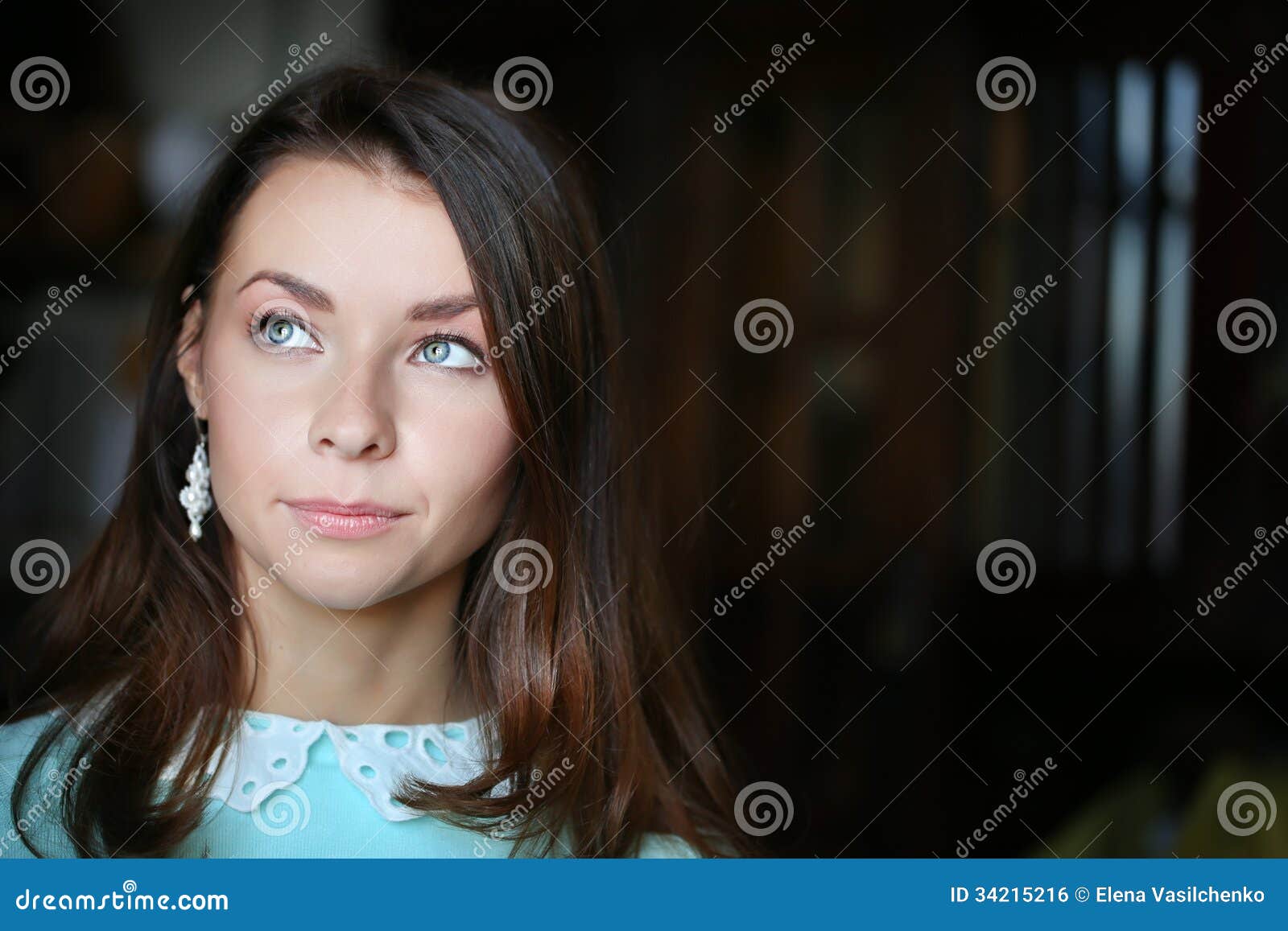 Beautiful Female Model on Dark Background Stock Photo - Image of fresh ...
