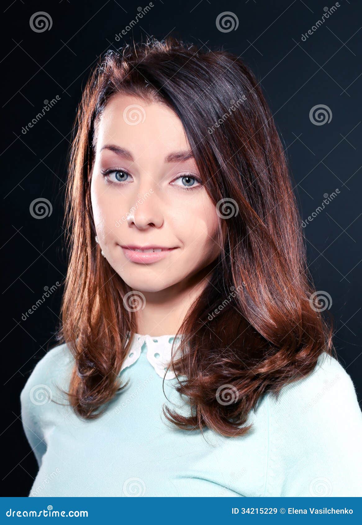 Beautiful Female Model on Dark Background Stock Image - Image of ...