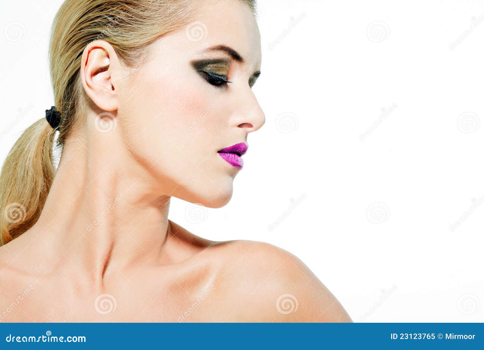 Beautiful Female Model with Full Makeup. Stock Image - Image of happy ...