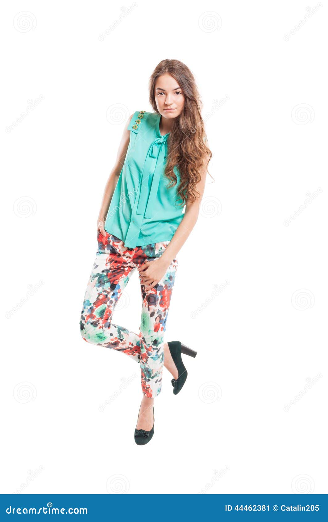 Beautiful Female Model Posing Standing in One Leg Stock Image - Image ...