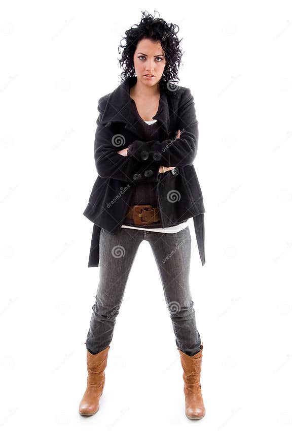 Beautiful Female Model in Standing Pose Stock Photo - Image of female ...