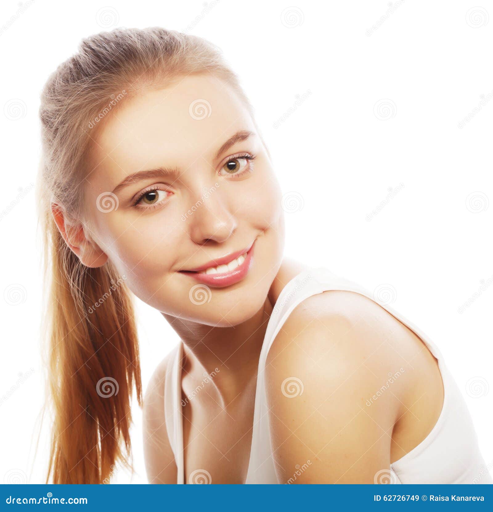 Beautiful Female Model on White Background Stock Image - Image of ...